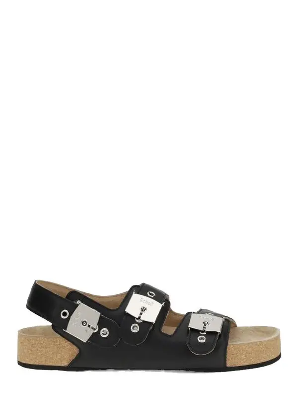 Balenciaga Scholl Flat Sandals - Black