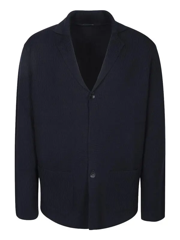 ZANONE Ribbed Wool Blazer - Black