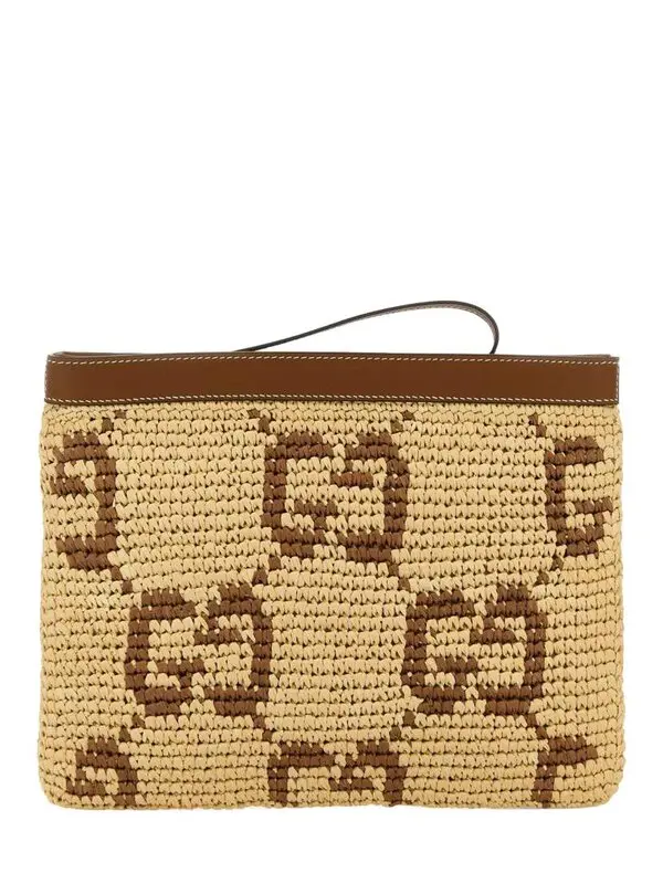 Gucci Jumbo Gg Leather Clutch - Printed