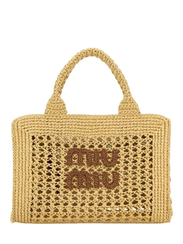 Miu Miu Crochet Handbag - Beige O Tan