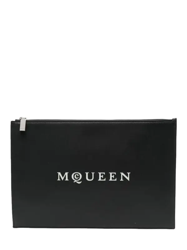 Alexander McQueen Clutch With Logo - Black