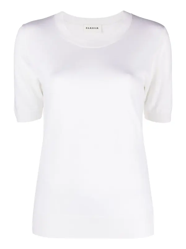 P.a.r.o.s.h Linfa Fine-knit Top - White