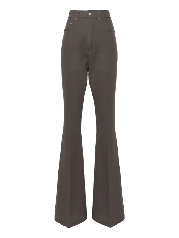 Rick Owens Pressed-crease High-waist Trousers - Brown