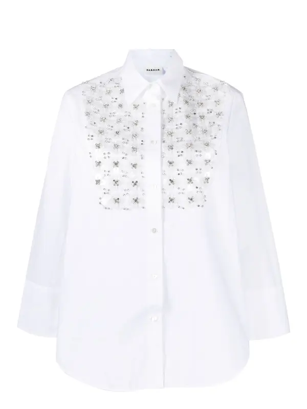 P.a.r.o.s.h Sequin-embellished Poplin Shirt - White