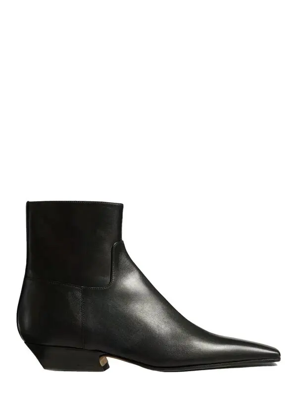 Khaite The Marfa Leather Ankle Boots - Black
