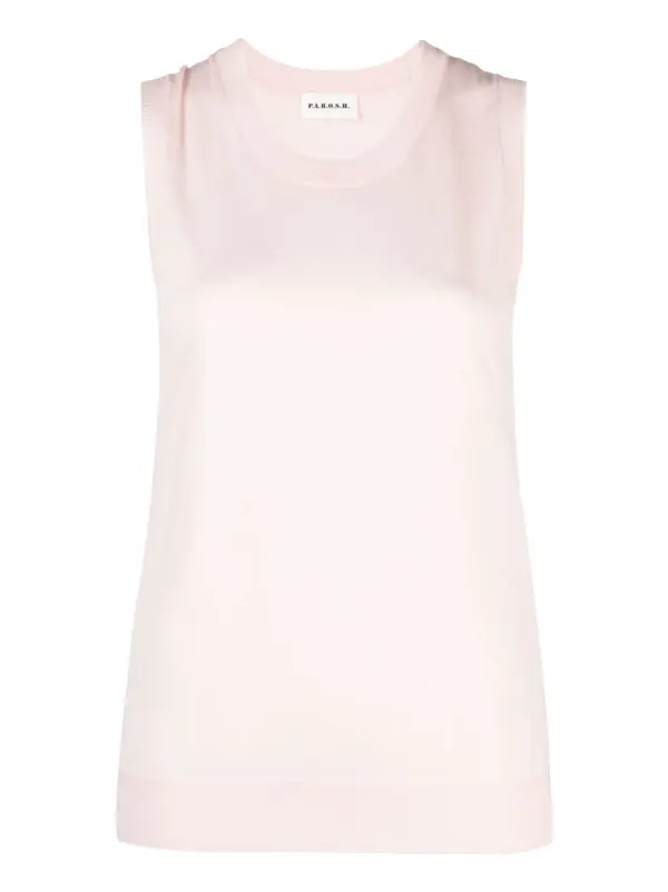 P.a.r.o.s.h Linfa Fine-knit Tank Top - Pink