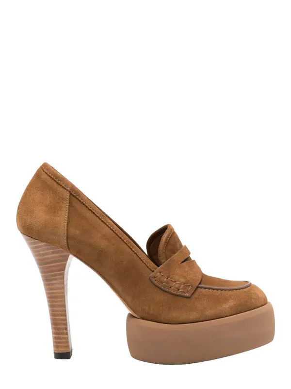 PALOMA BARCELO Mabel 125mm Suede Pumps - Brown