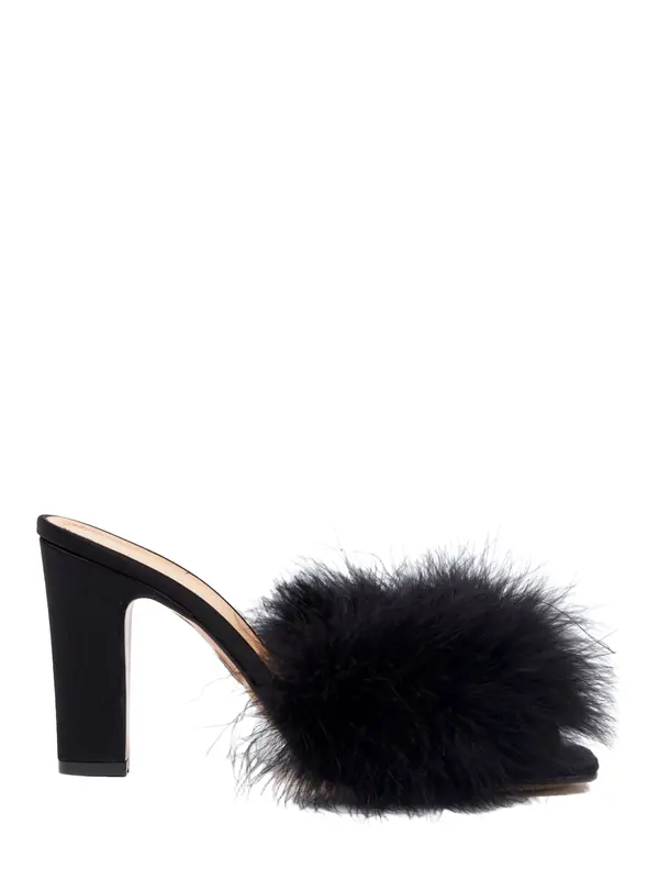 MAISON MARGIELA Feather 90mm Satin Sandals - Black