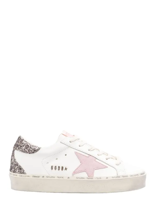 GOLDEN GOOSE Hi Star Glittered Sneakers - White