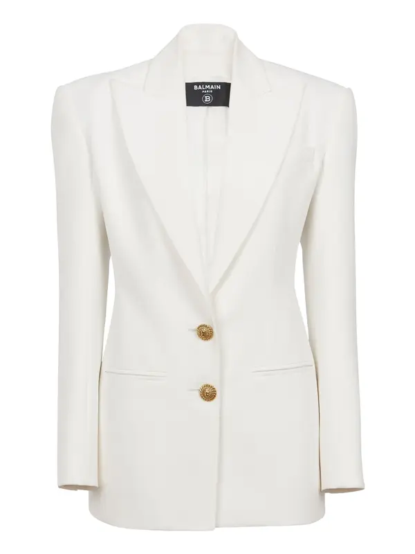 Balmain 2-button Crepe Blazer - White