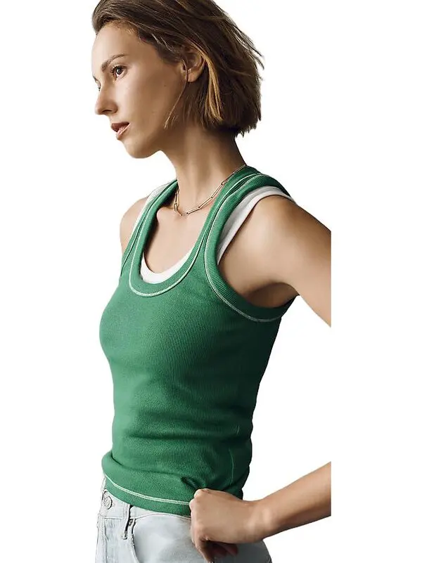 PILCRO Scoop-neck Tank Top - Kelly
