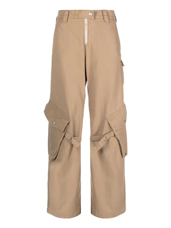 Acne Studios Cotton Cargo Trousers - Neutrals