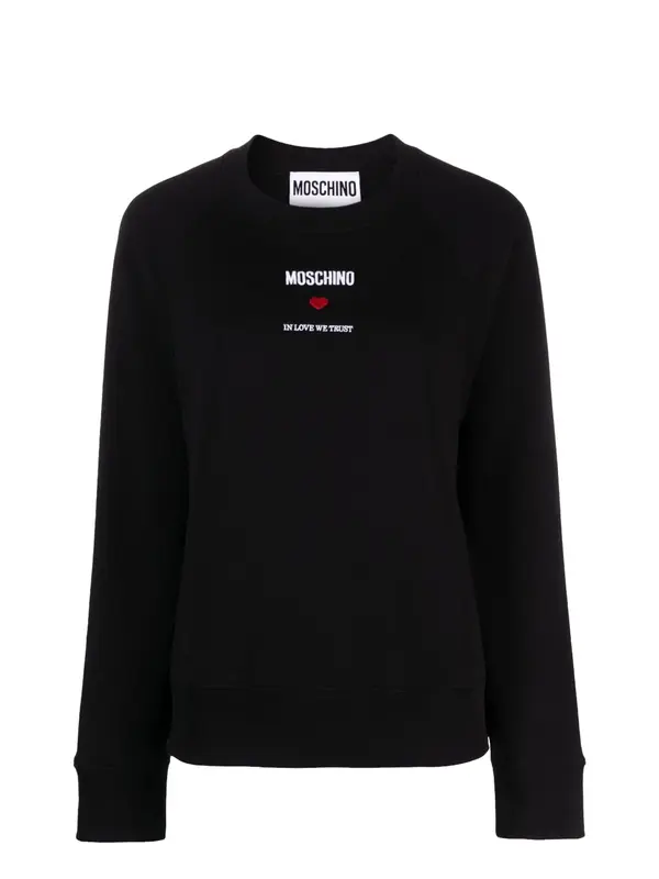 Moschino Embroidered Cotton Sweatshirt - Black