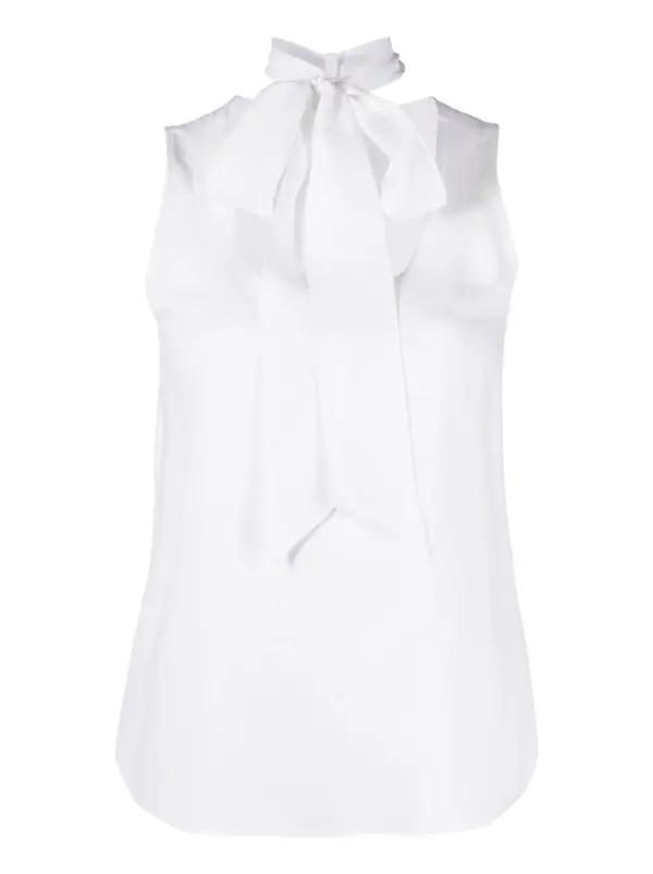 Moschino Bow-detail Sleeveless Blouse - White
