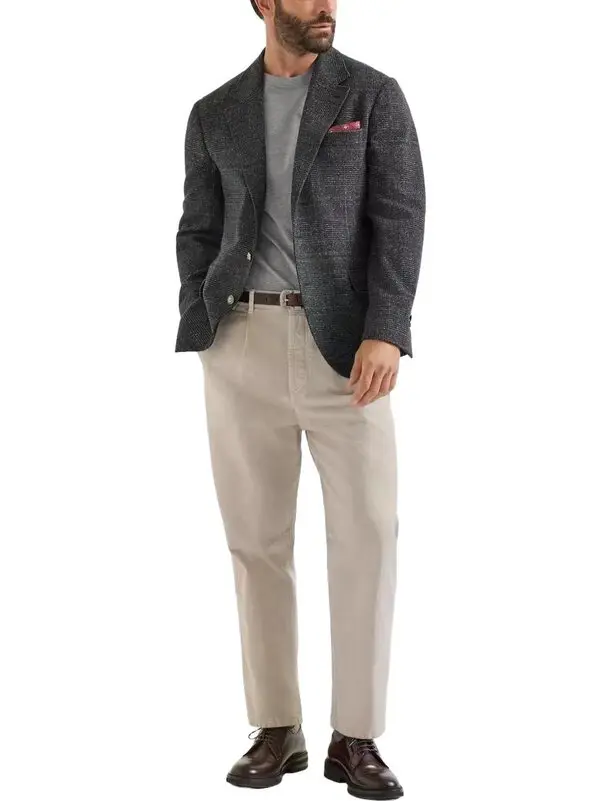 Brunello Cucinelli Mélange-effect Cotton-blend T-shirt - Grey