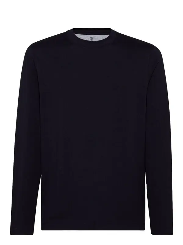 Brunello Cucinelli Ribbed-neck Cotton T-shirt - Black