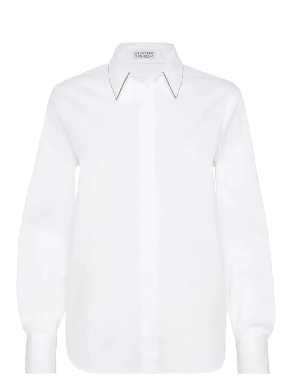 Brunello Cucinelli Collar-trim Shirt - White
