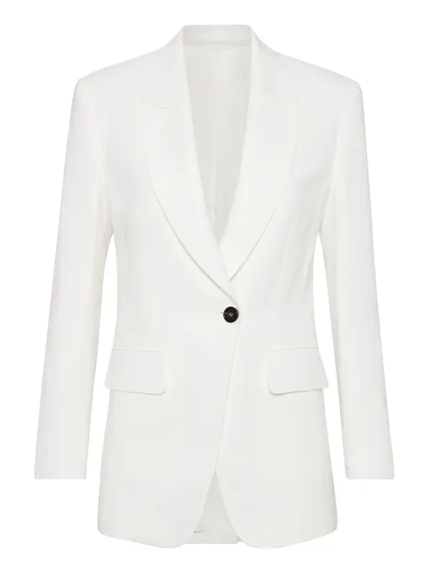 Brunello Cucinelli Peak-lapels Single-breasted Blazer - White