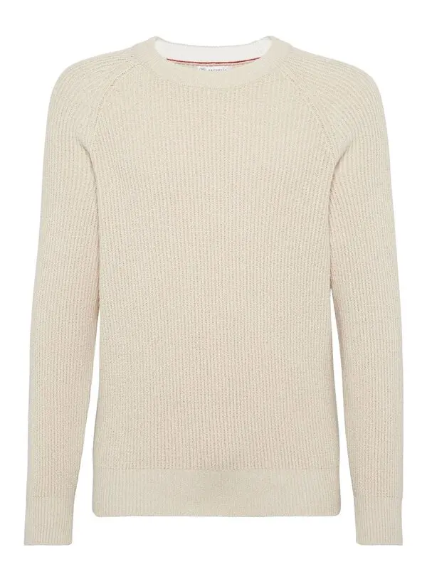 Brunello Cucinelli Crew-neck Ribbed-knit Jumper - Neutrals