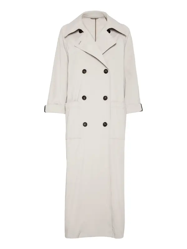Brunello Cucinelli Notched-collar Double-breasted Coat - Grey