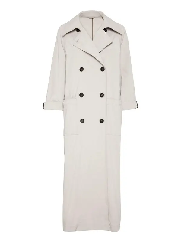 Brunello Cucinelli Notched-collar Double-breasted Coat - Grey