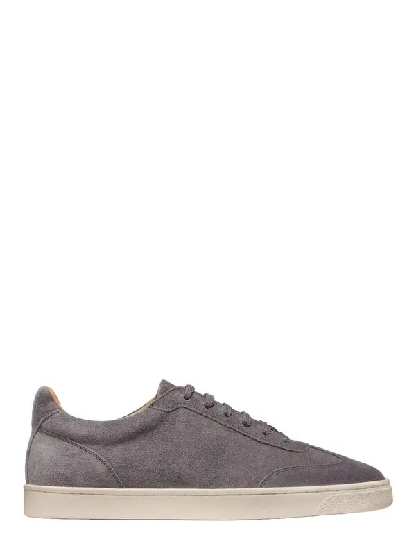 Brunello Cucinelli Logo-print Suede Sneakers - Grey