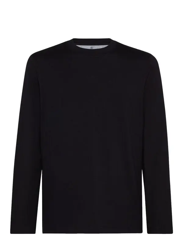 Brunello Cucinelli Round-neck Long-sleeve T-shirt - Black
