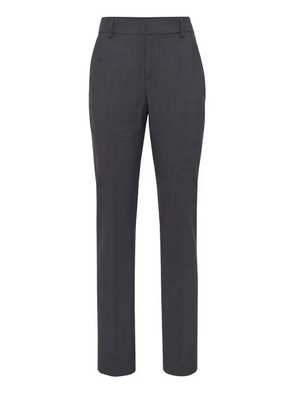 Brunello Cucinelli High-waist Tapered Trousers - Grey
