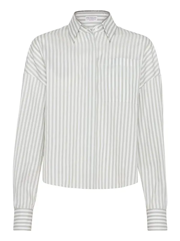 Brunello Cucinelli Striped Long-sleeve Shirt - White