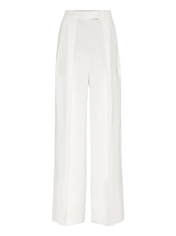 Brunello Cucinelli Wide-leg Tailored Trousers - White