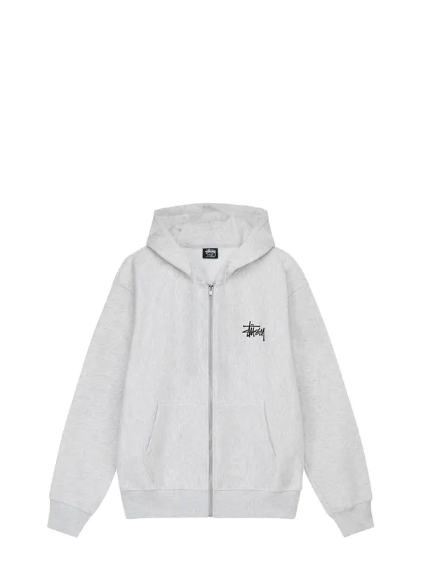 StÜssy Basic Zip Hoodie 'ash Heather - Grey