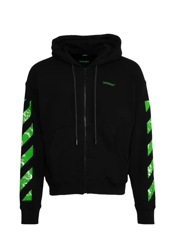Off-White Moon Cam Arrow Zip Skate Hoodie - Black