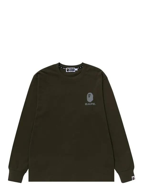 A BATHING APE Reflective Print Long-sleeve Tee 'olive Drab - Green