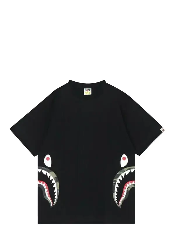 A BATHING APE 1st Camo Side Shark Tee /green - Black