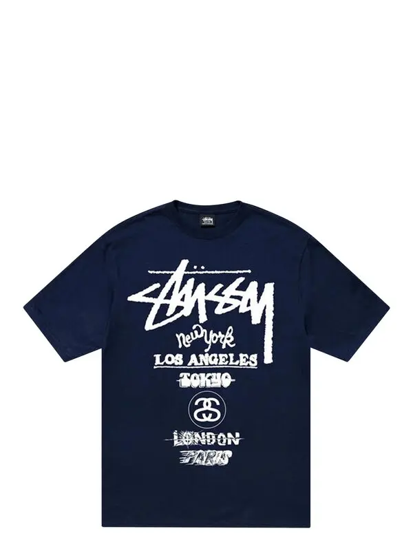StÜssy Tour Tee 'navy - Blue