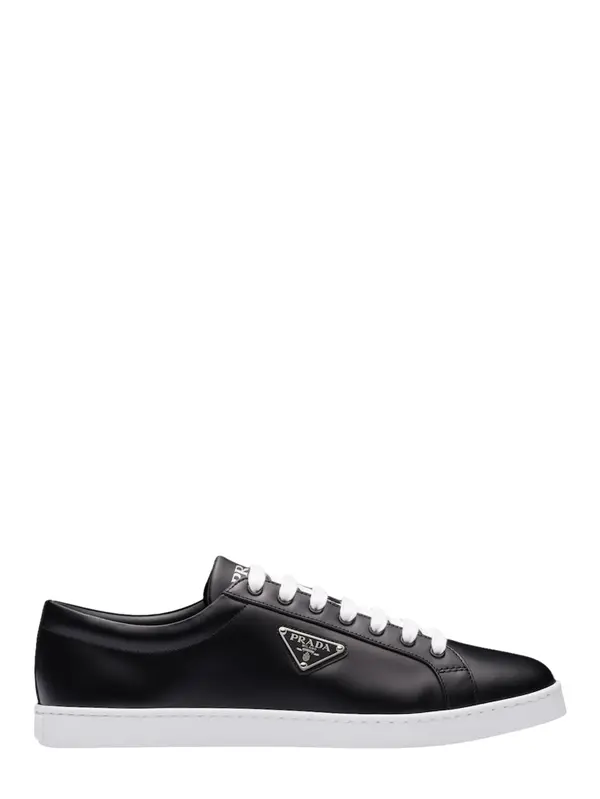 Prada Brushed Leather Sneaker - Black