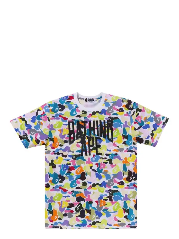 A BATHING APE Multi Camo Nyc Logo Tee - White