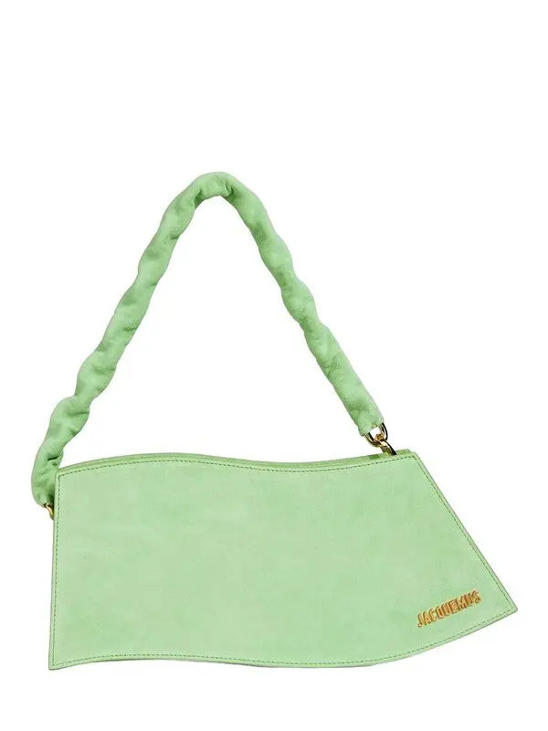 Jacquemus La Vague Curvy Suede Shoulder Bag - Light Green