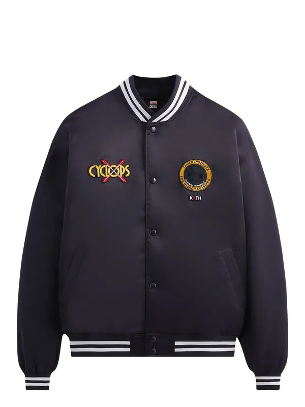 Kith For X-men Cyclops Satin Bomber Jacket - Black