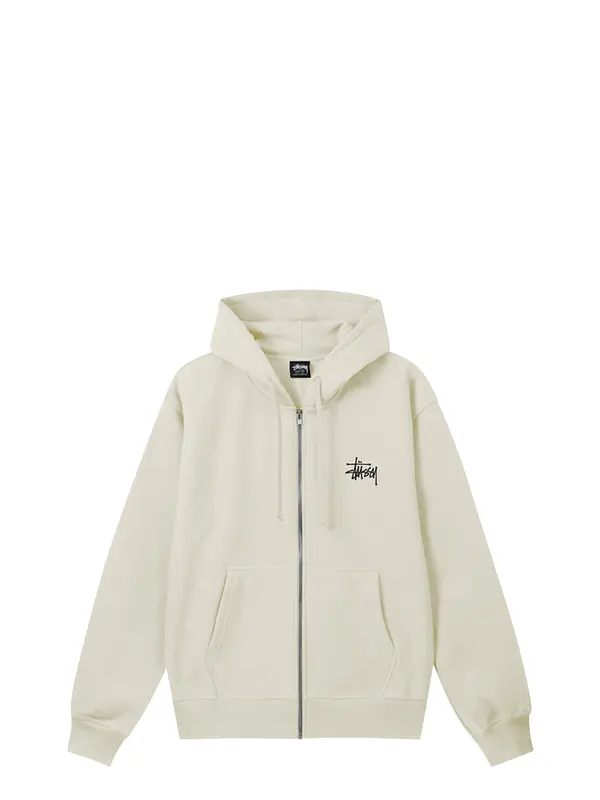 StÜssy Basic Zip Up Hoodie - Cream