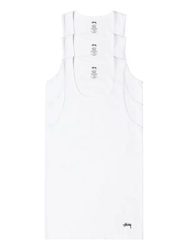 StÜssy Ribbed Tank 3-pack - White