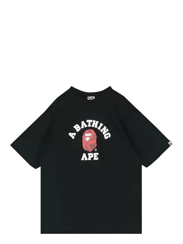 A BATHING APE Color Camo College Tee /red - Black