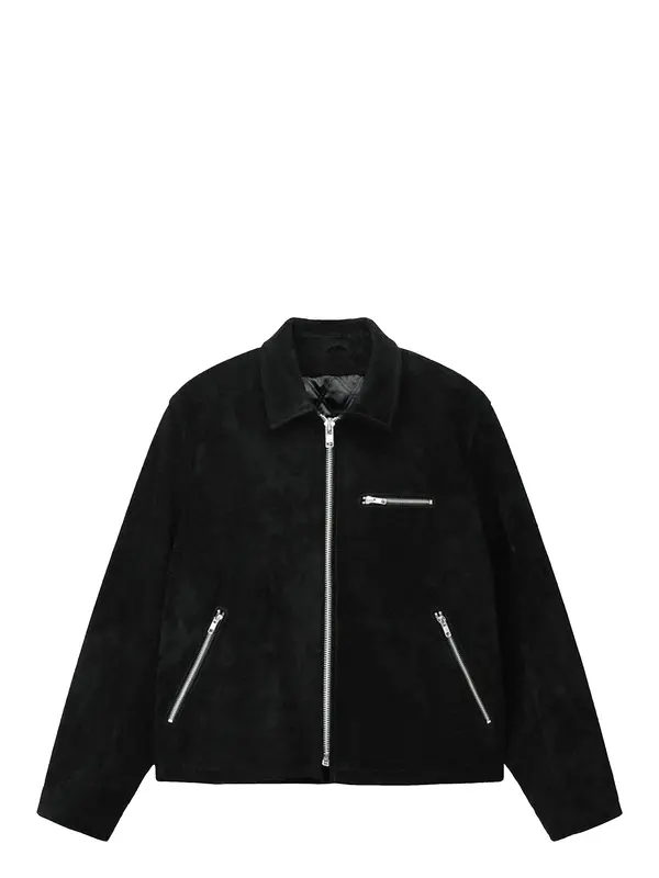 StÜssy 8 Ball Suede Bing Jacket - Black