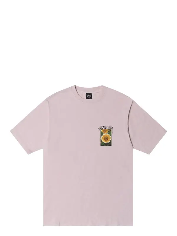 StÜssy Flower Grid Pigment Dyed Tee - Pink