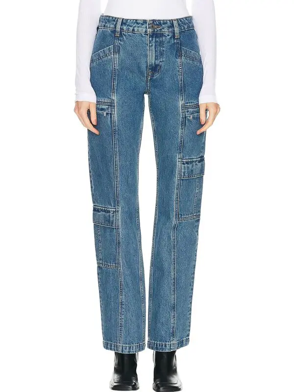 GRLFRND Naomi Low Rise Slim Cargo Jeans - Inwood Hill