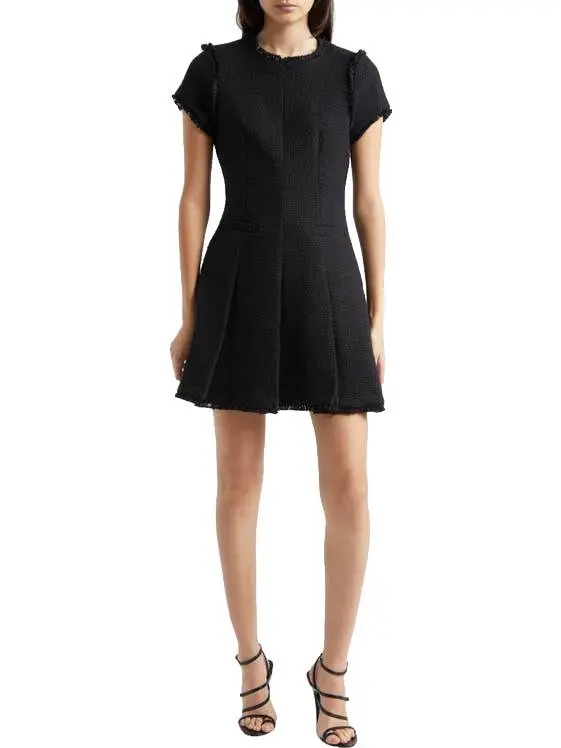 Cinq À Sept Nova Tweed Fit & Flare Dress - Black