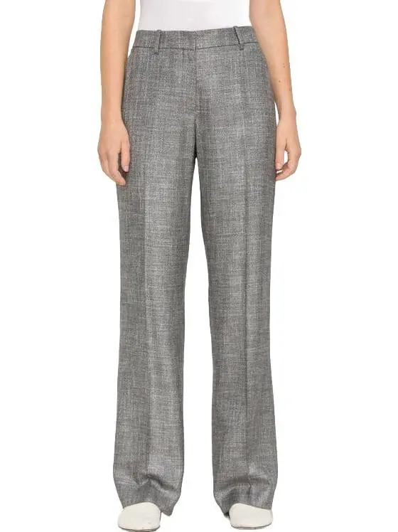 Lafayette 148 New York Gates Twill Straight Leg Trousers - Black Multi
