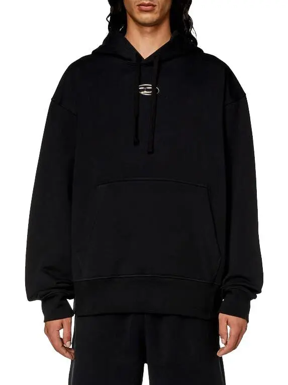 DIESEL® Macs Overdye Cotton Hoodie - Black