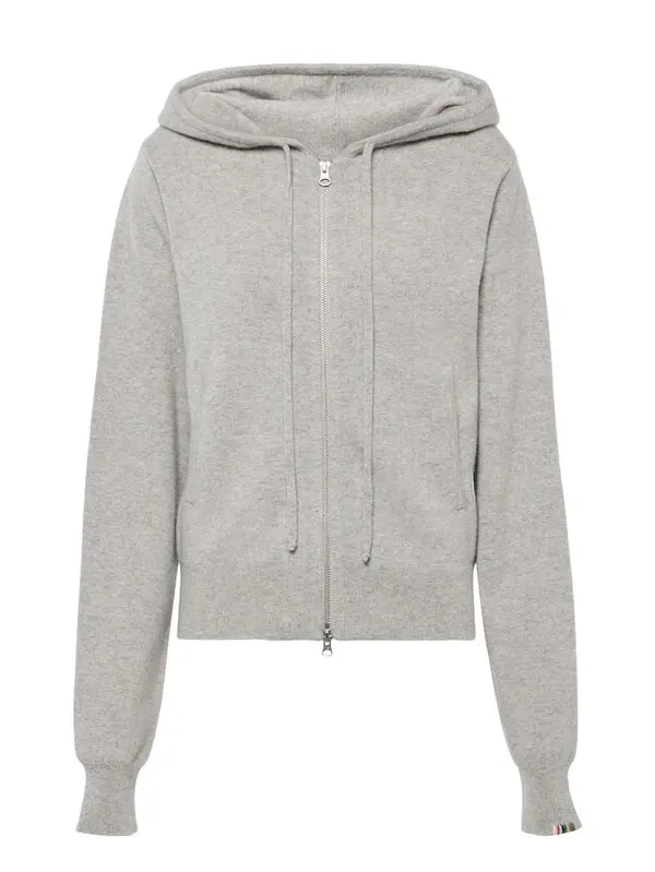 EXTREME CASHMERE X N°318 Hood Cashmere-blend Zip-up Hoodie - Grey