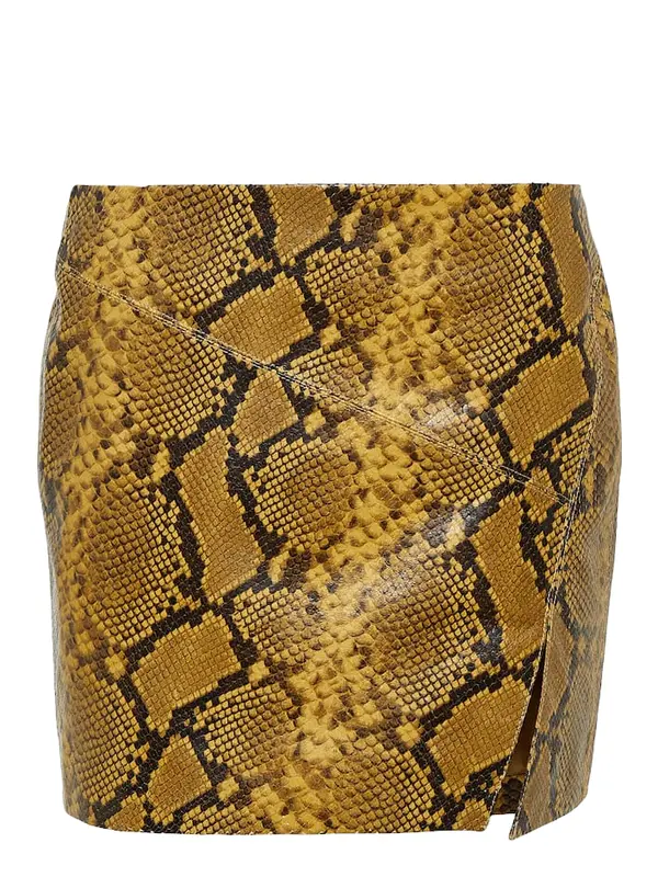 Isabel Marant Blair Snake-effect Leather Miniskirt - Neutrals